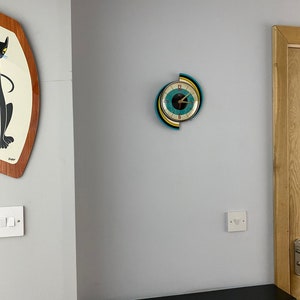 Royalexe Turquoise Wall Clock: Mid-century Atomic Jetsons Style - Etsy
