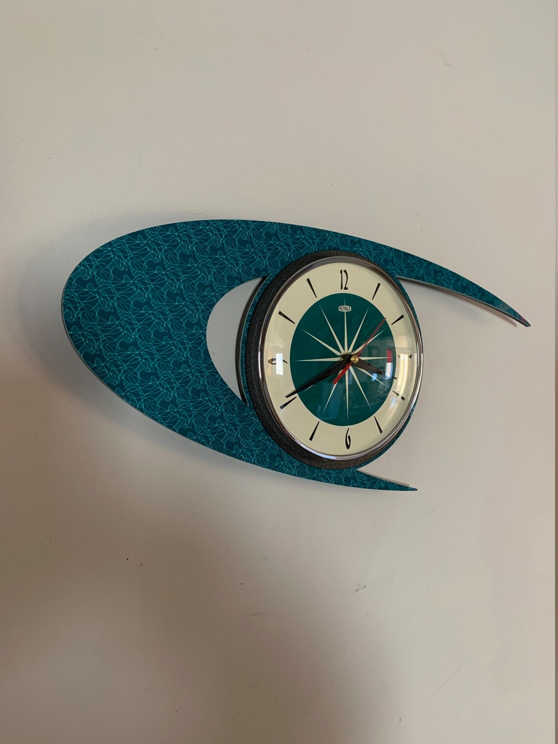 Colour Etched Lucite Formica Wall Clock From Royale | Etsy