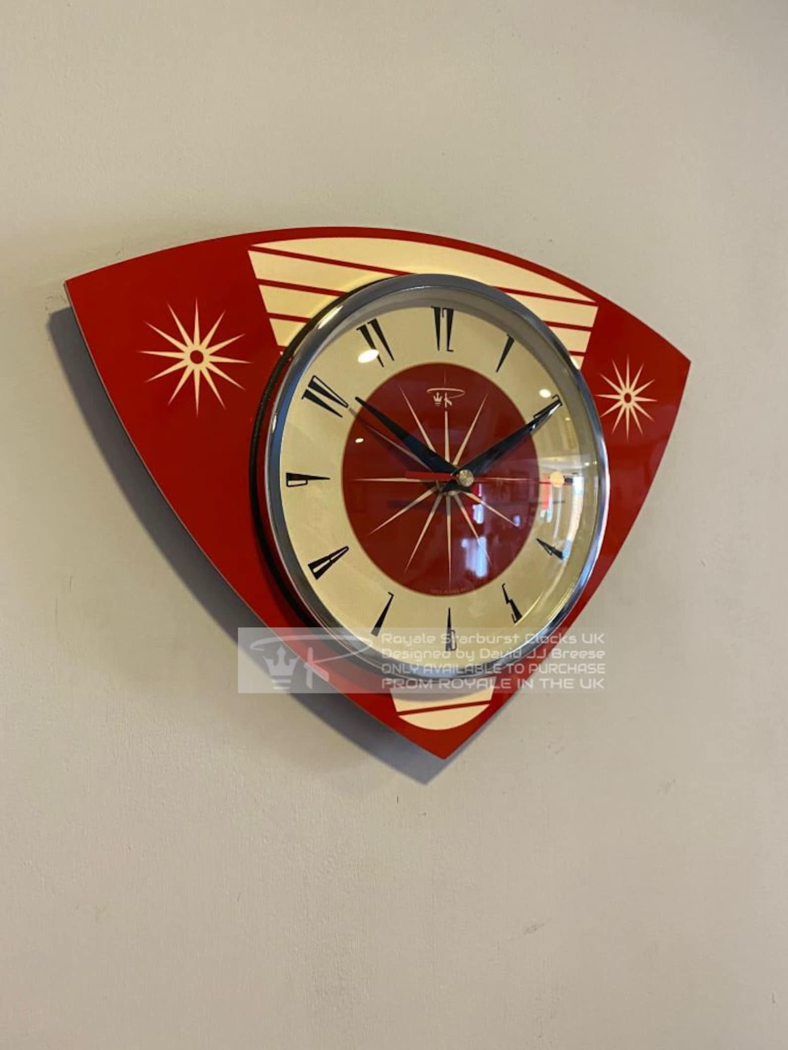 Colour Etched Trianguloid Laminate Caravan Wall Clock From Royale ...