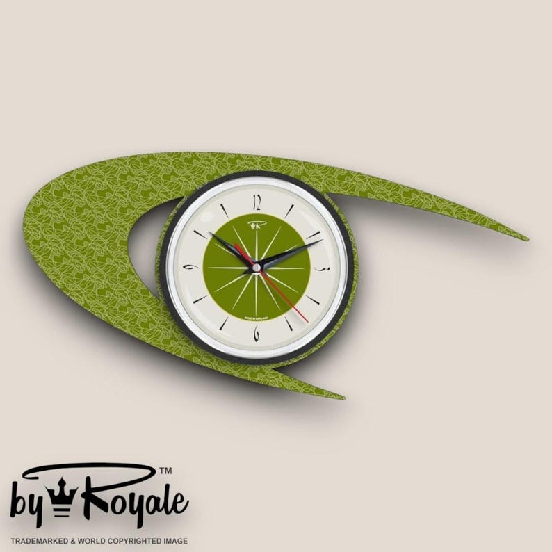 Mid Century Modern Clock by Royale in Royalexe Laminate - Boomerang in ...