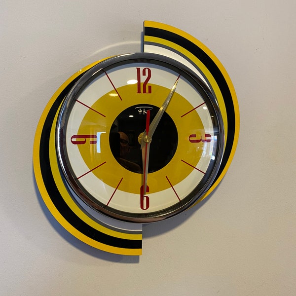 Yellow Wall Clock - Etsy