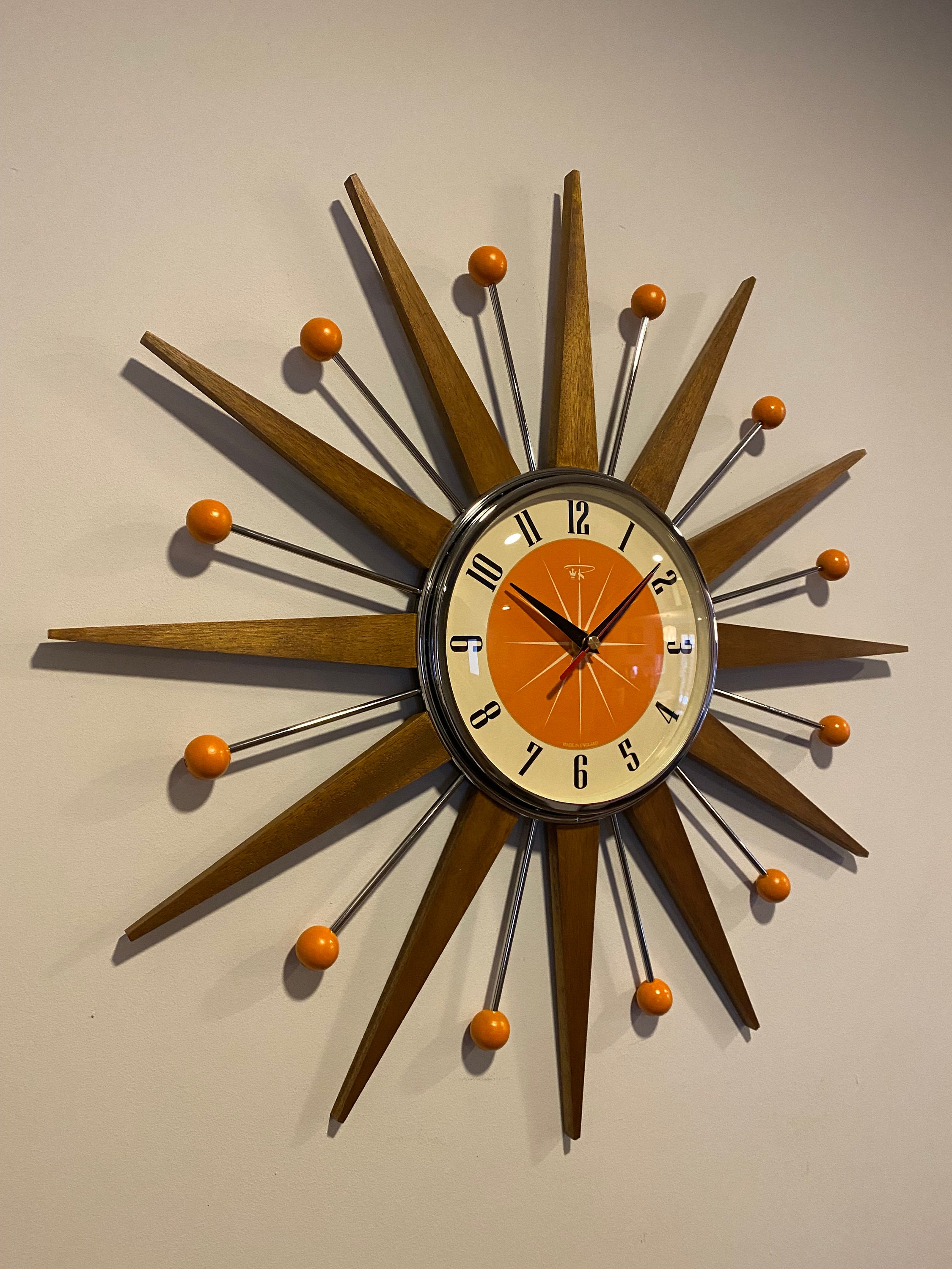 21 Inch Hand Made Mid Century Style Starburst Clock by Royale | Etsy