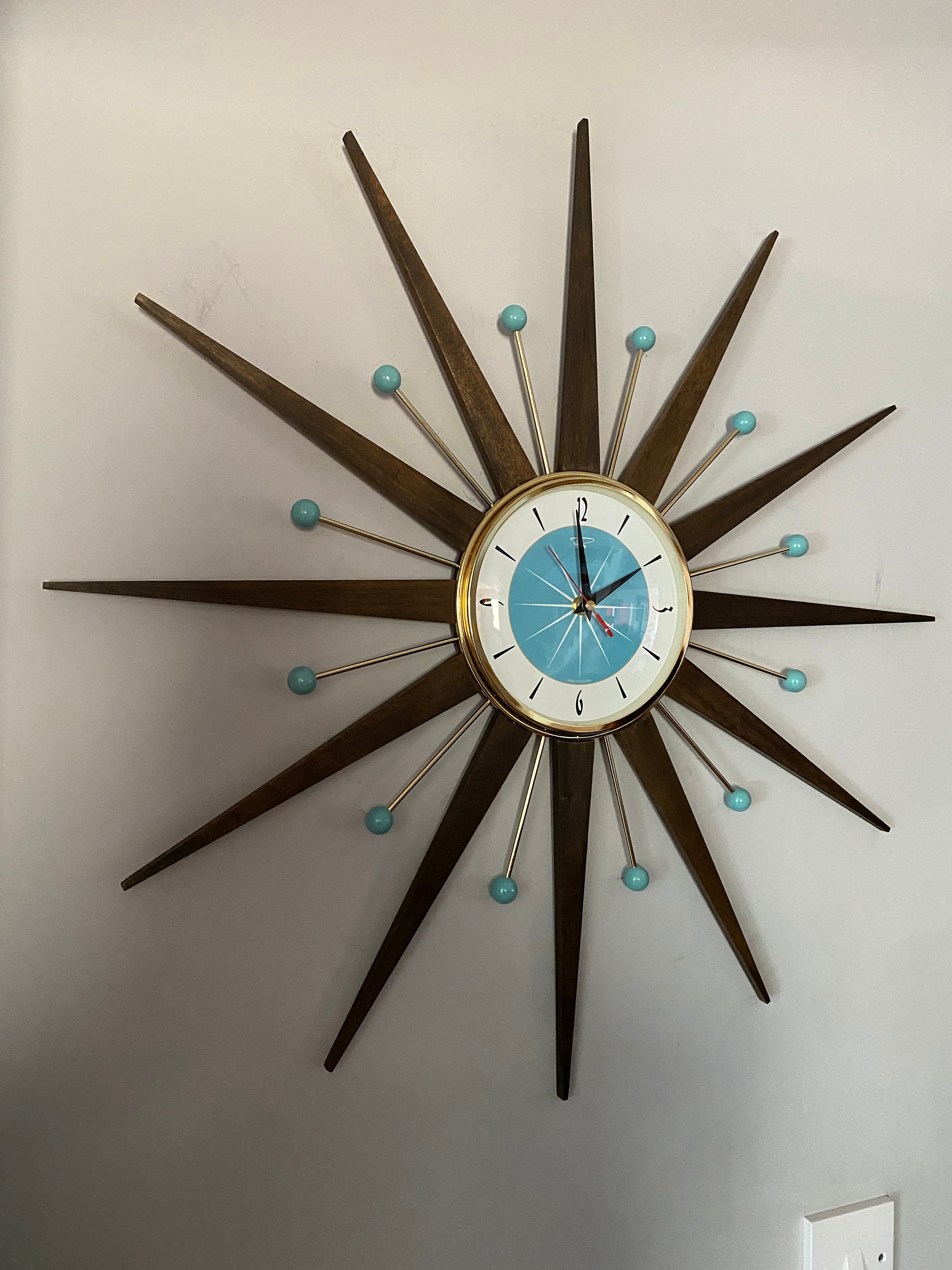 27 inch Hand Made Mid Century style Starburst Clock by Royale | Etsy