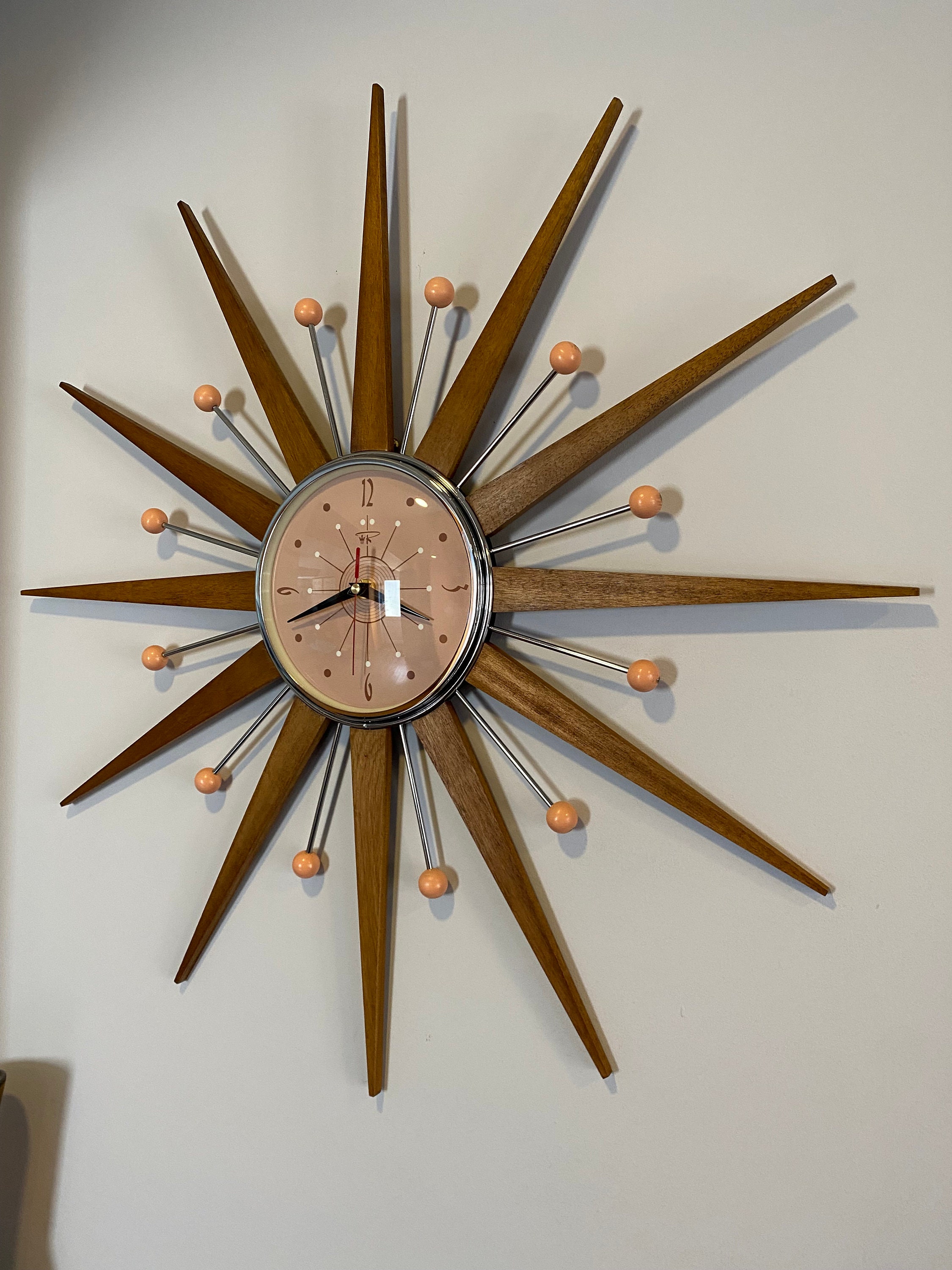 27 inch Hand Made Mid Century style Starburst Clock by Royale | Etsy