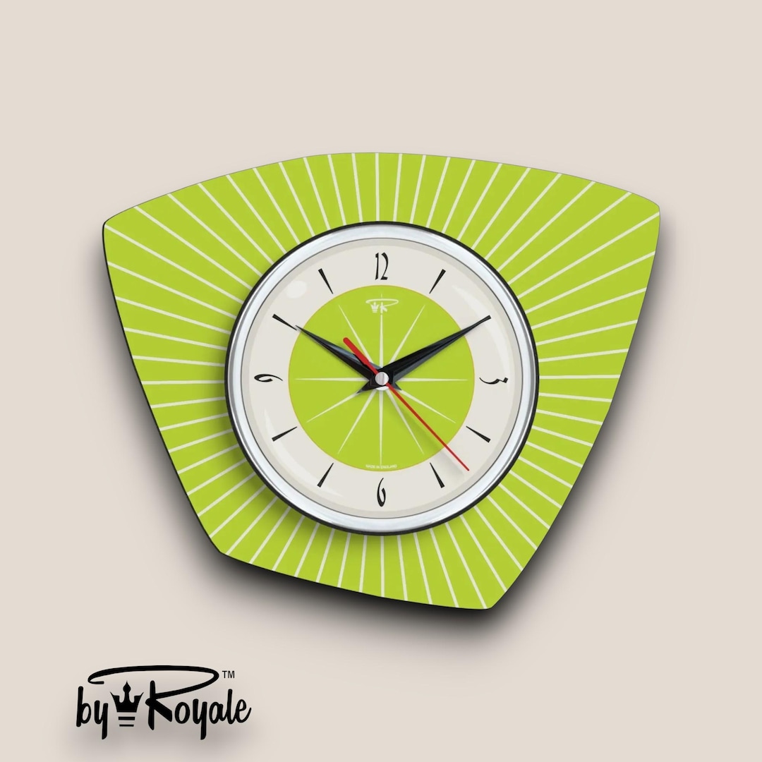 Mid Century Modern Clock by Royale in Royalexe Laminate - Asymmetric in ...