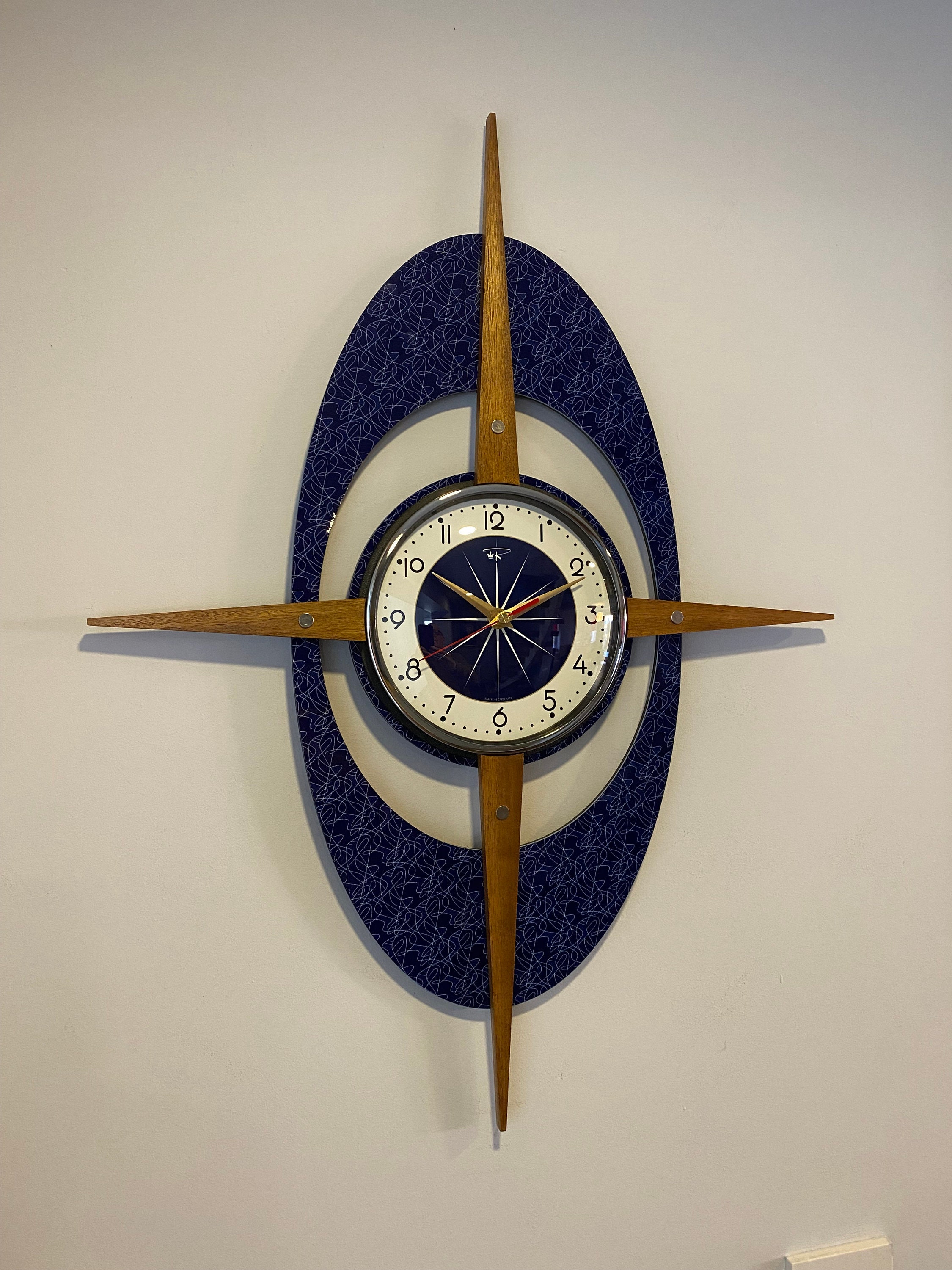 Large 27 Inch Mid Century Style Starburst Clock by Royale - Etsy