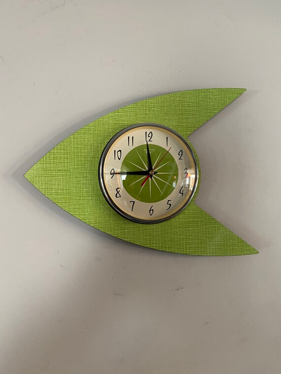Home & Living Colour Etched Lucite Formica Wall Clock from Royale ...