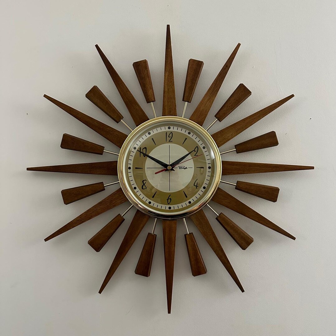 21 Inch Hand Made Mid Century Style Starburst Clock by Royale Medium ...