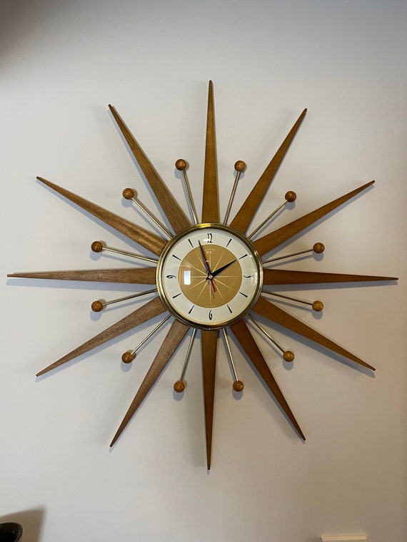27 Inch Hand Made Mid Century Style Majestic Starburst Clock - Etsy ...