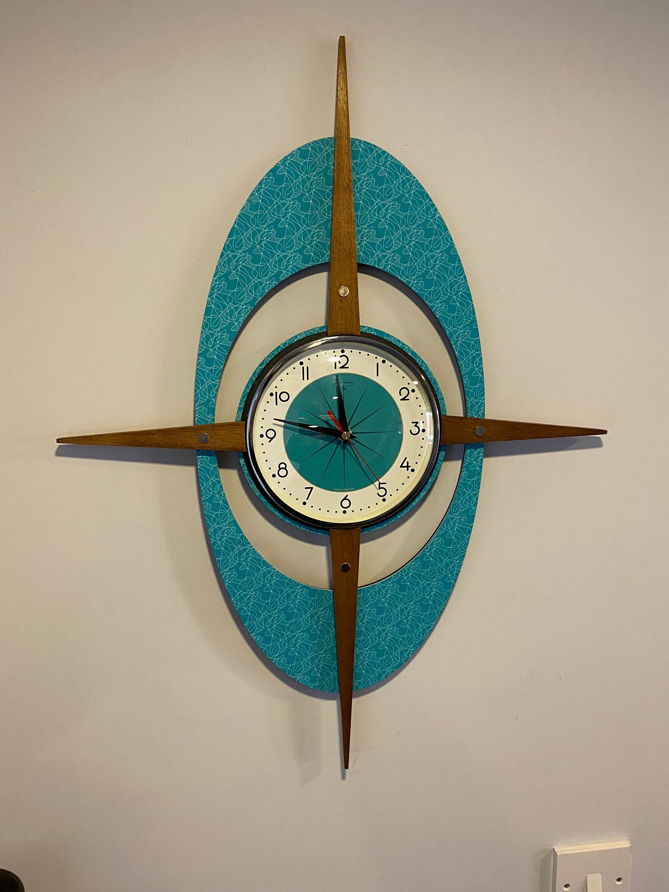 Large 27 Inch Mid Century Style Starburst Clock by Royale - Etsy