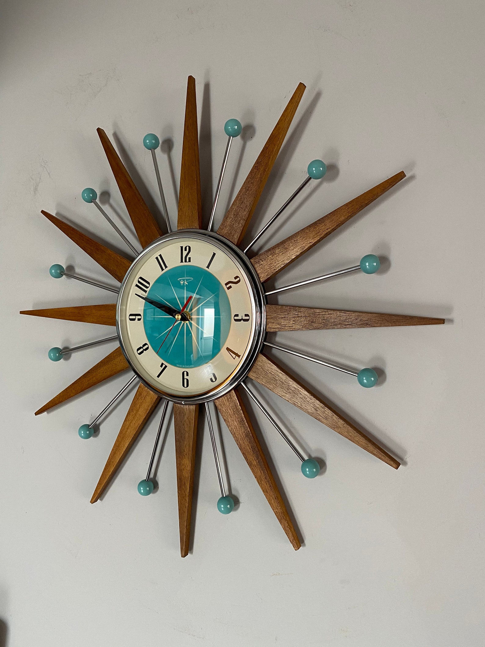 21 Inch Hand Made Mid Century Style Starburst Sunburst Clock - Etsy Canada