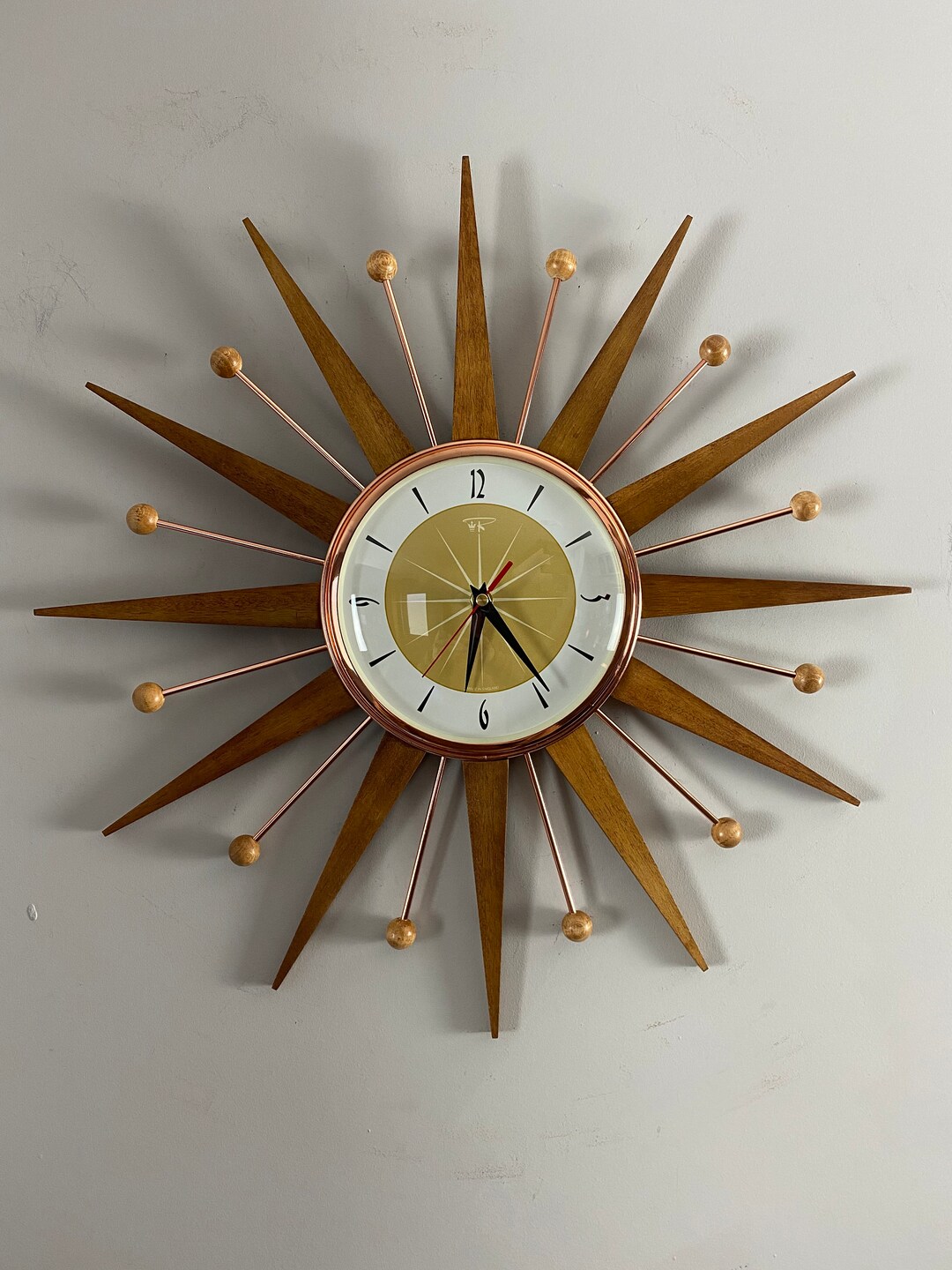 21 Inch Hand Made Mid Century Style Starburst Clock by Royale - Etsy UK