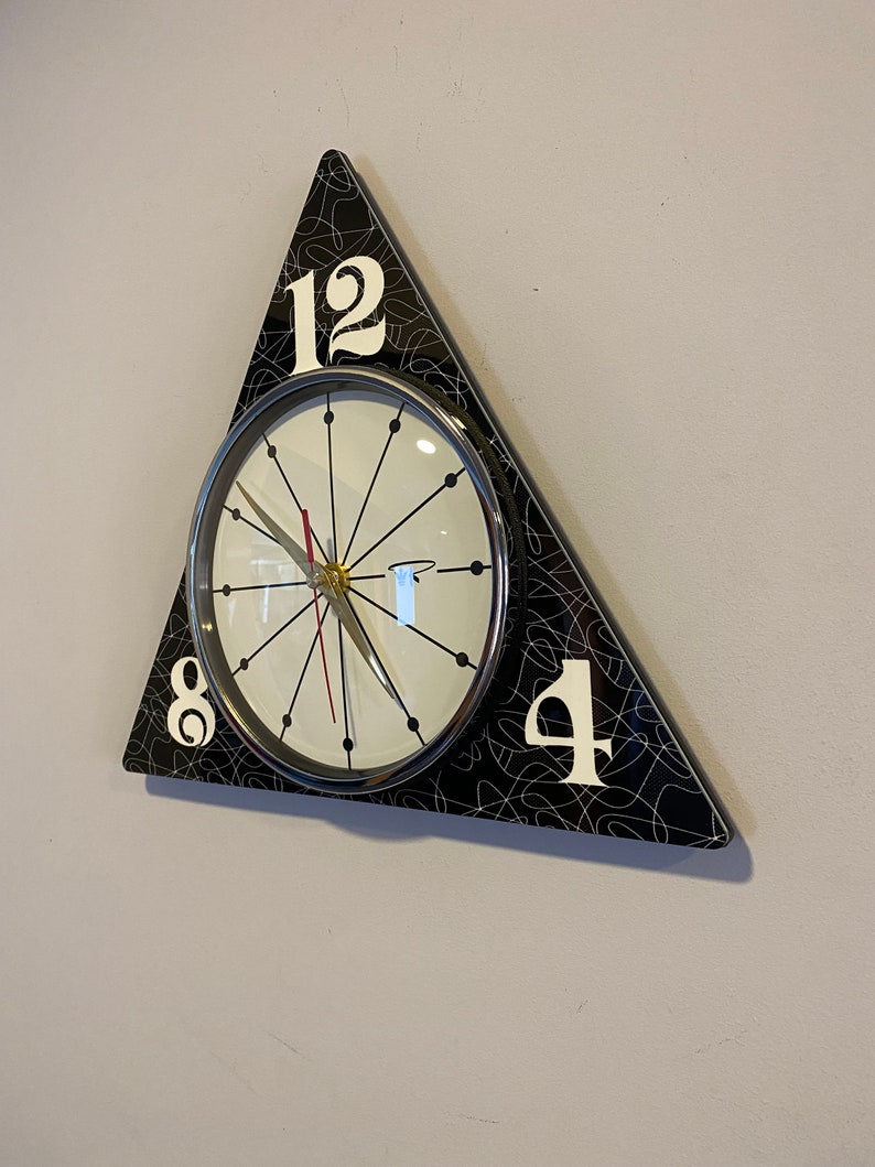 Silent Handmade Triangular Retro Formica Wall Clock From - Etsy