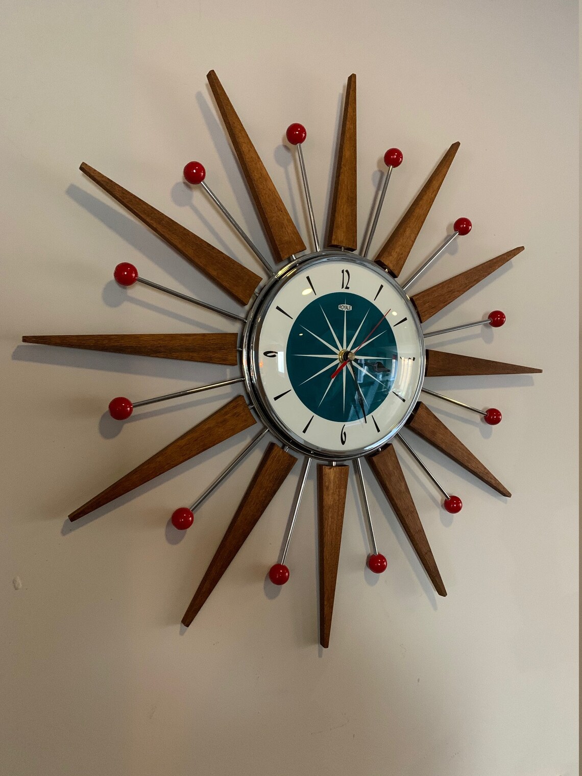 21 Inch Hand Made Mid Century Style Starburst Sunburst Clock | Etsy