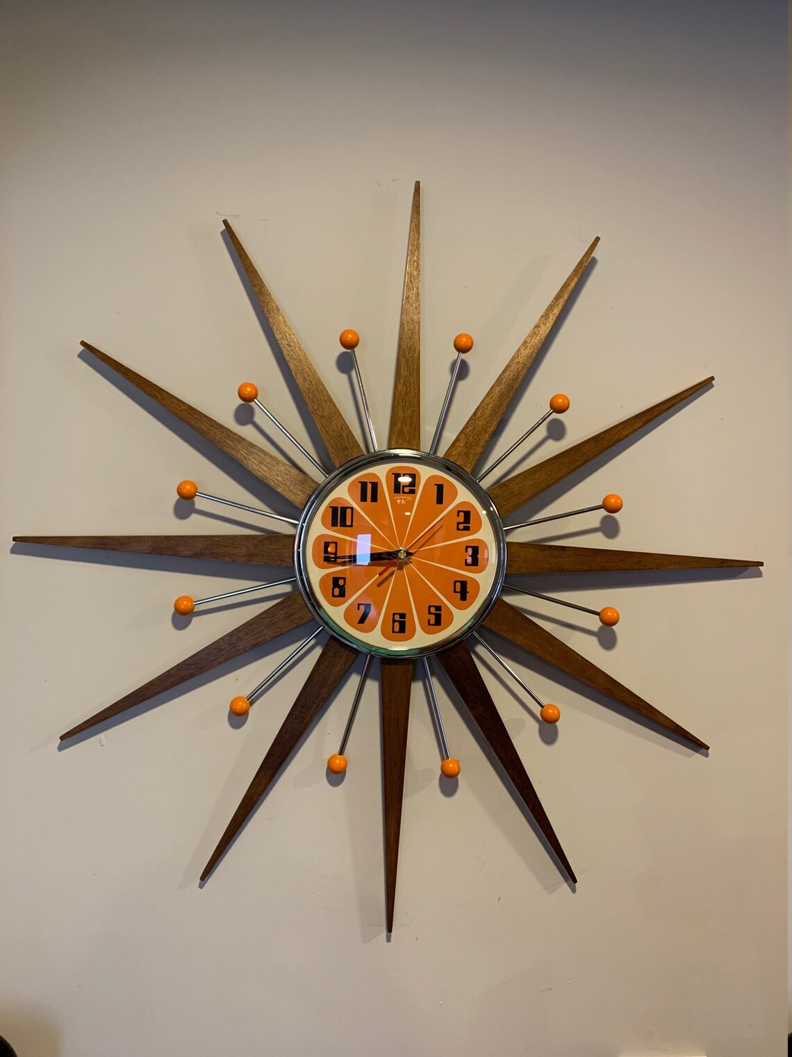 27 Inch Hand Made Mid Century Style Starburst Sunburst Clock | Etsy