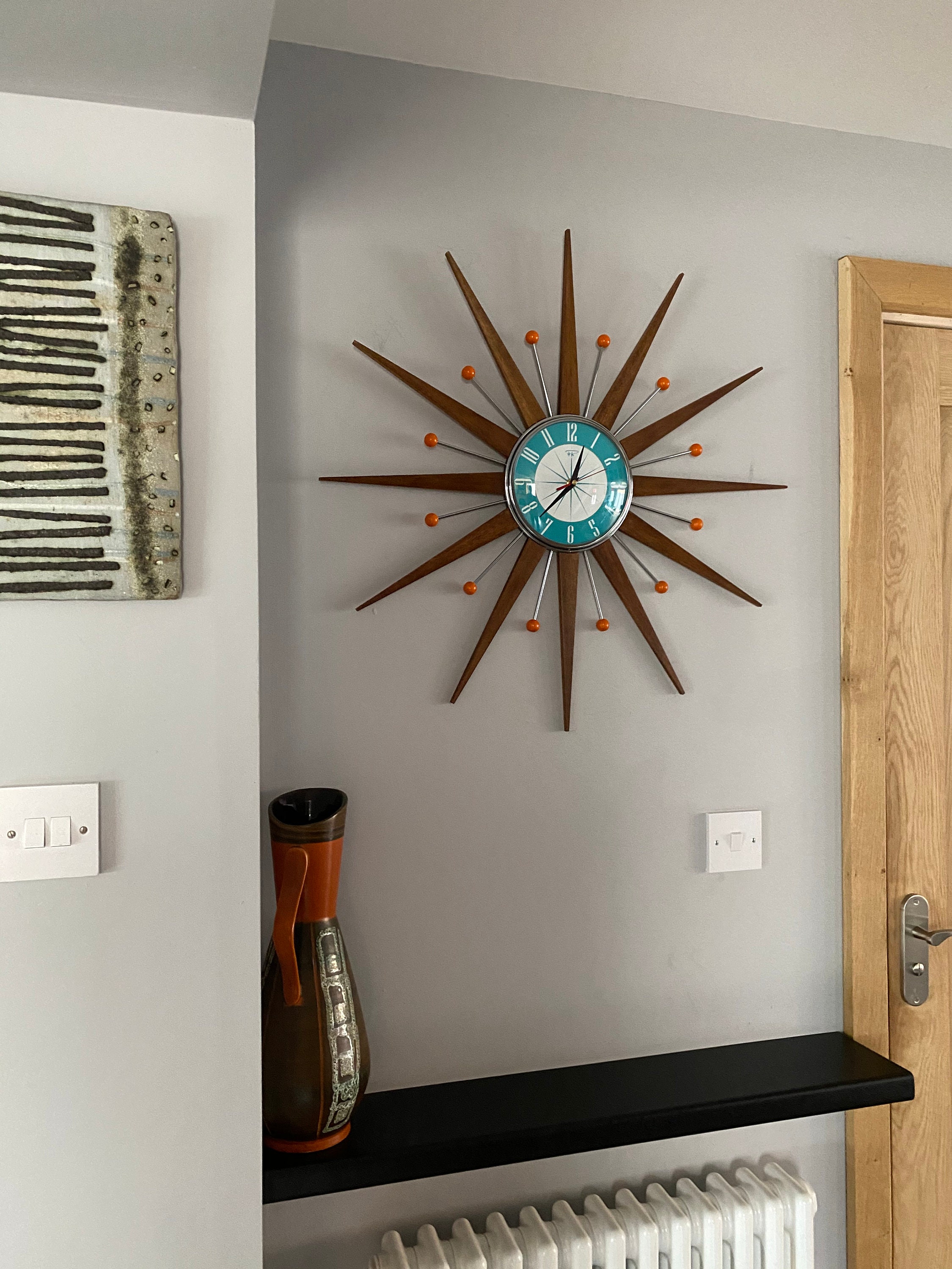 27 Inch Hand Made Mid Century Style Starburst Sunburst Clock - Etsy UK