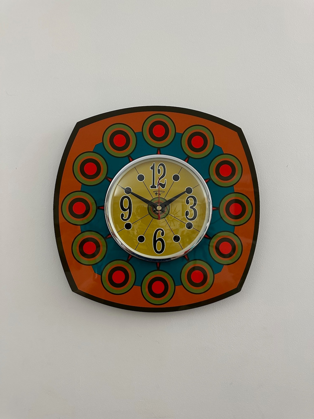 Large British Handmade Royalexe Laminate 1970's Style Wall Clock in ...