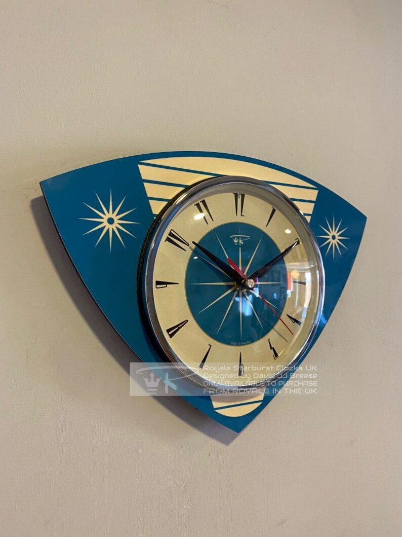 Colour Etched Trianguloid Laminate Caravan Wall Clock From - Etsy