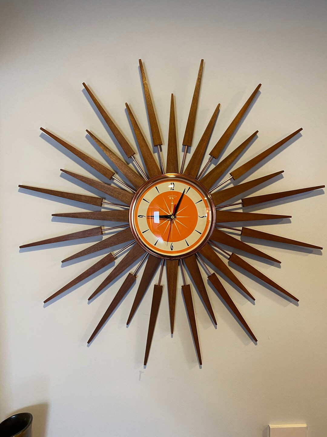 27 Inch Hand Made Mid Century Style Starburst Clock by Royale Seth ...