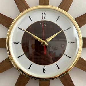 Top Selling Royale Starburst Wall Clock Mid Century Modern Style Chrome ...