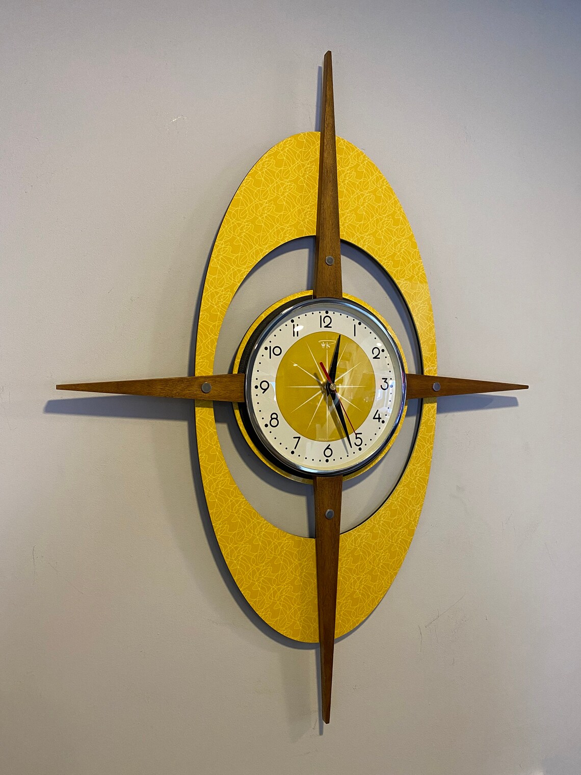 Large 27 Inch Mid Century Style Starburst Clock by Royale - Etsy