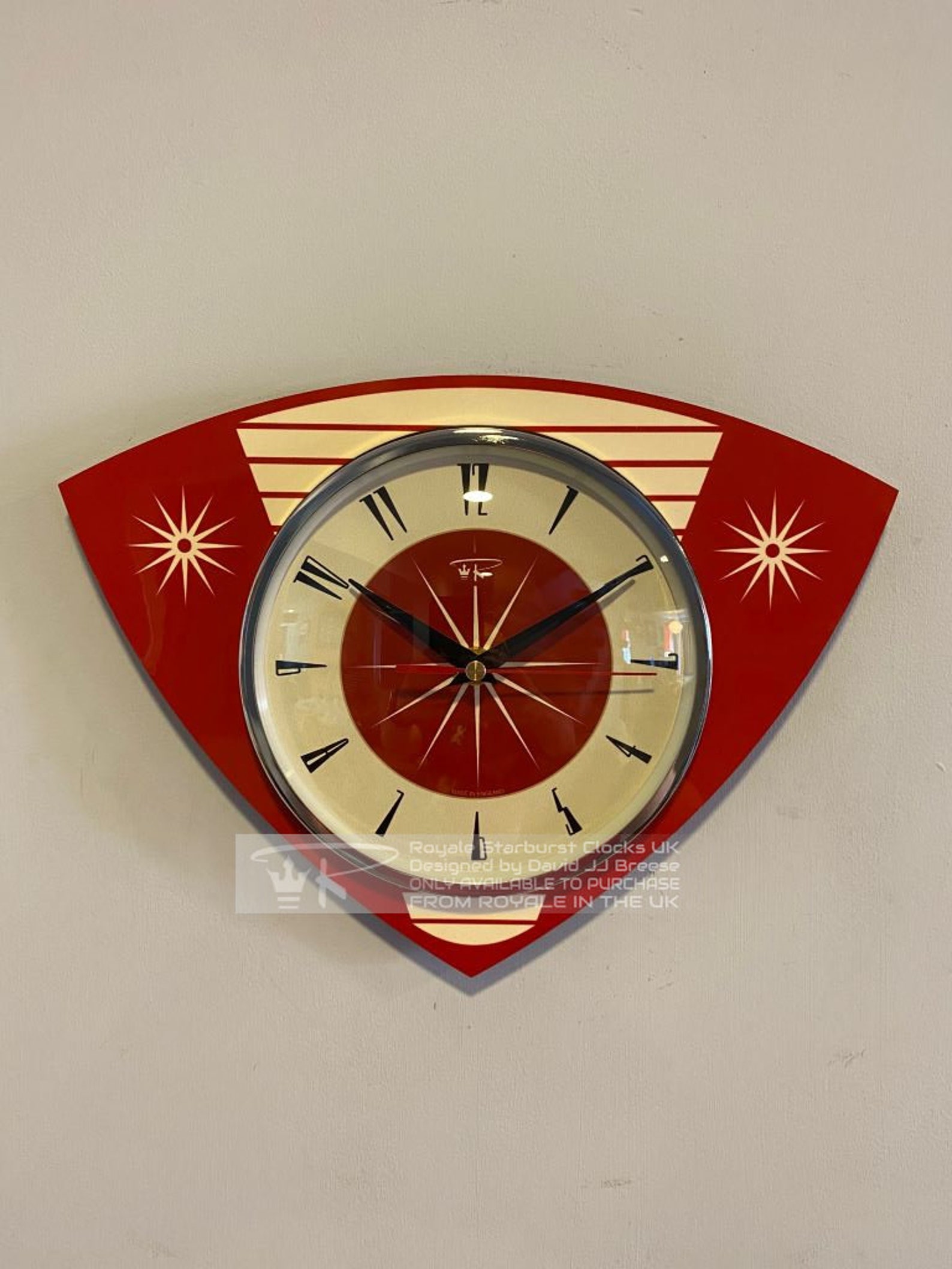 Colour Etched Trianguloid Laminate Caravan Wall Clock From Royale ...