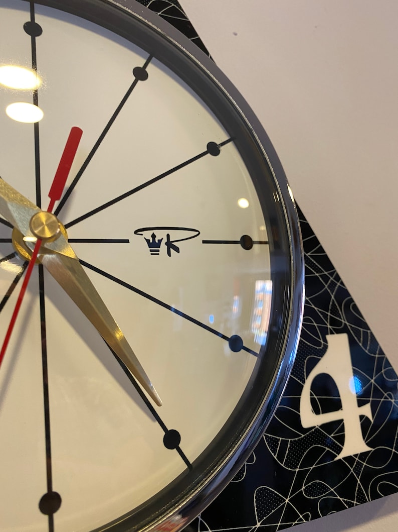 Silent Handmade Triangular Retro Formica Wall Clock From - Etsy