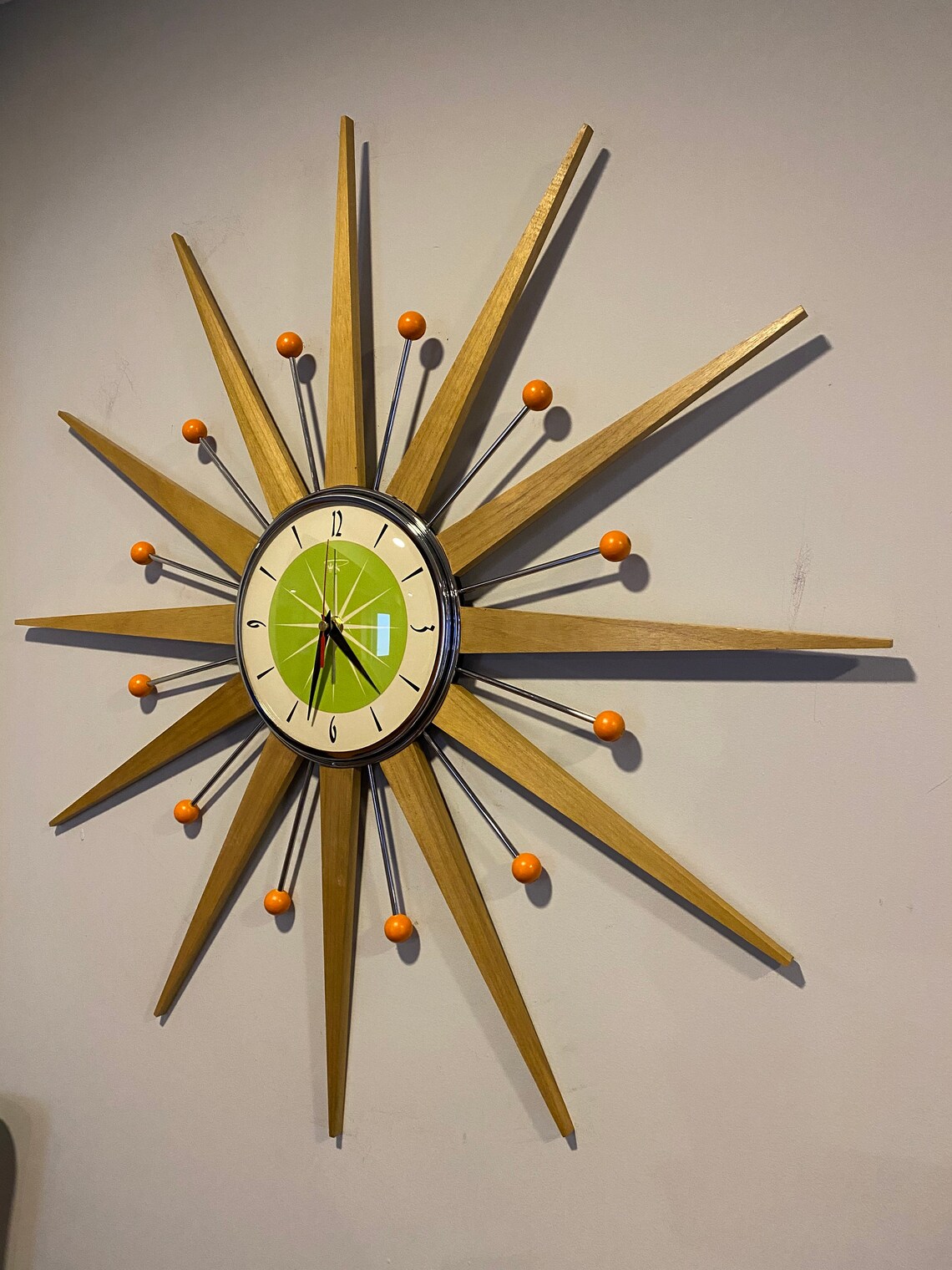 27 Inch Hand Made Mid Century Style Starburst Sunburst Clock - Etsy UK