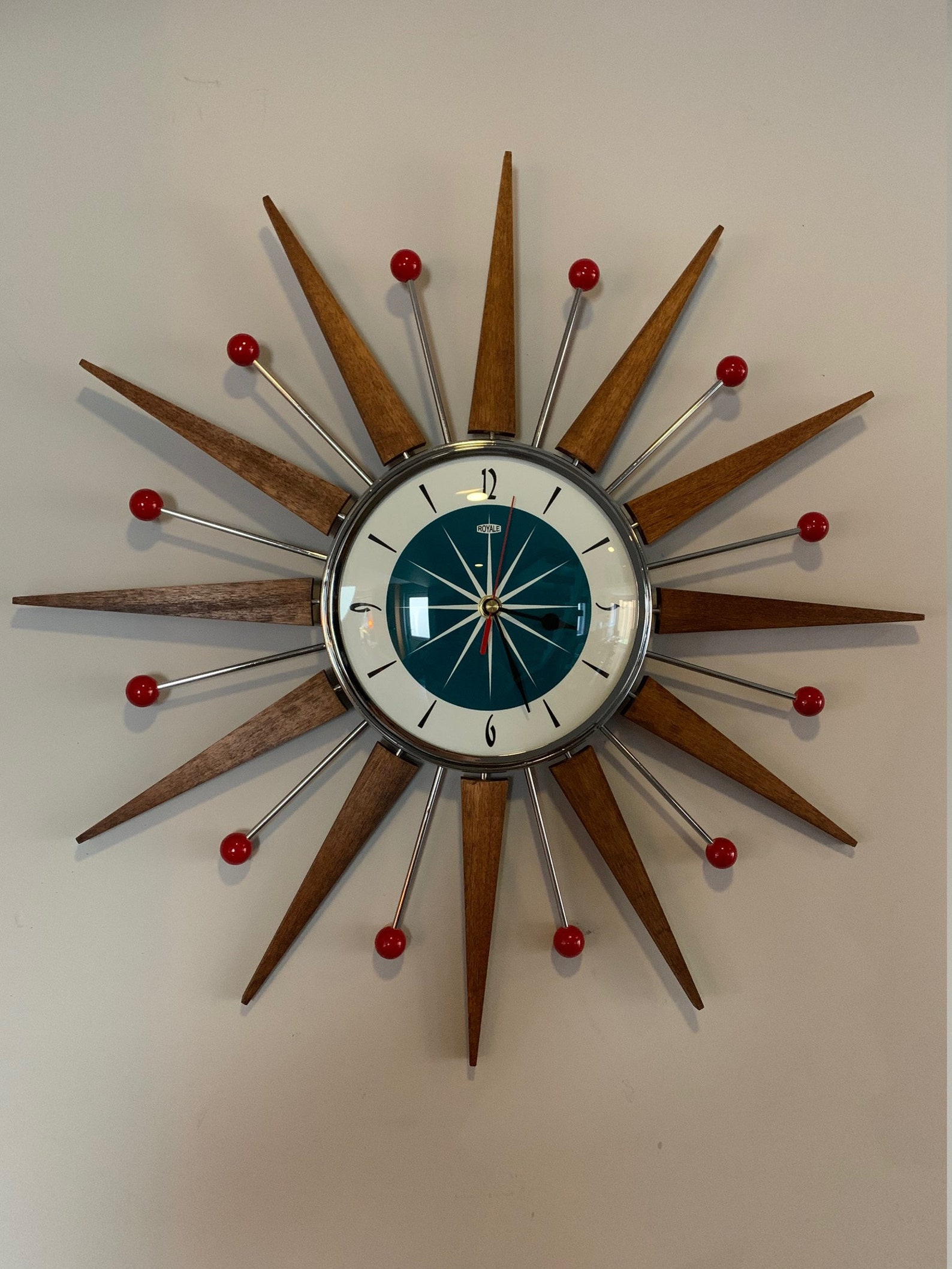 21 Inch Hand Made Mid Century Style Starburst Sunburst Clock - Etsy
