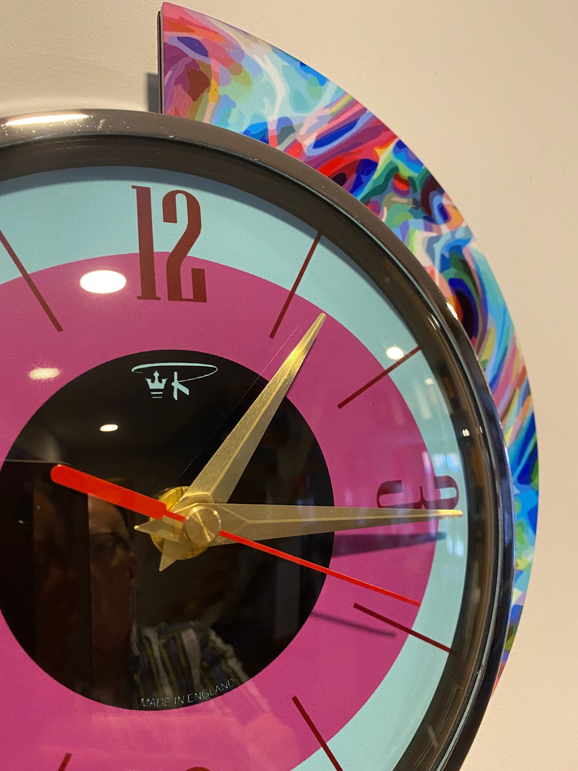 Psychedelic Spinning Meteor Formica Caravan Wall Clock From | Etsy