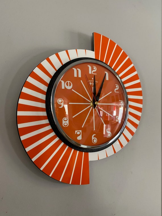 Home & Living Colour Etched Lucite Formica Wall Clock from Royale ...