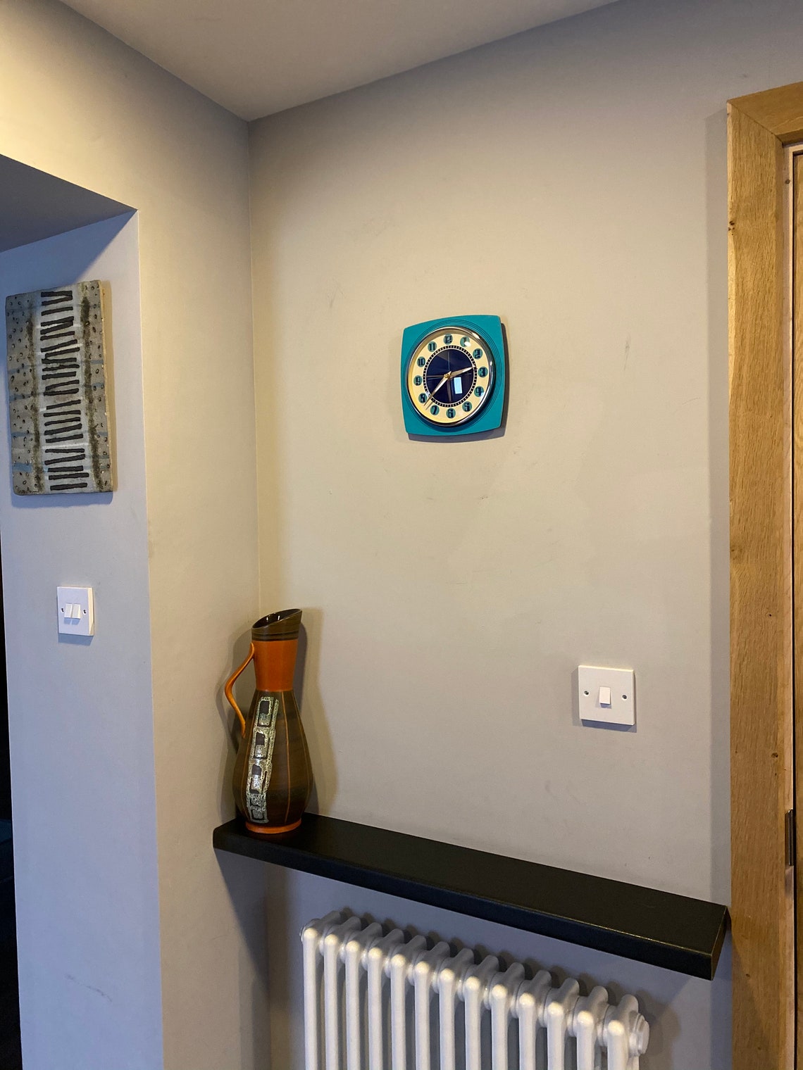 Colour Etched Formica Caravan Wall Clock From Royale Atomic | Etsy