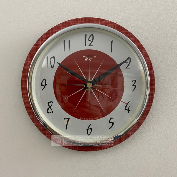 Red Wall Clock - Etsy