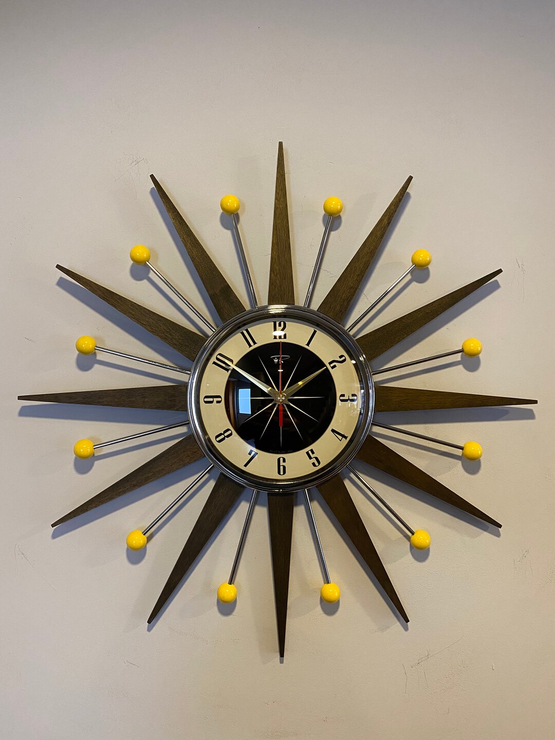 21 Inch Hand Made Mid Century Style Majestic Starburst Clock by Royale ...