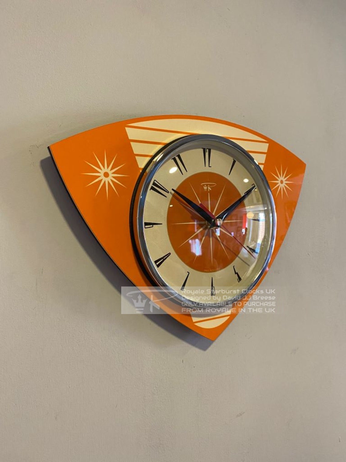 Colour Etched Trianguloid Laminate Caravan Wall Clock From - Etsy