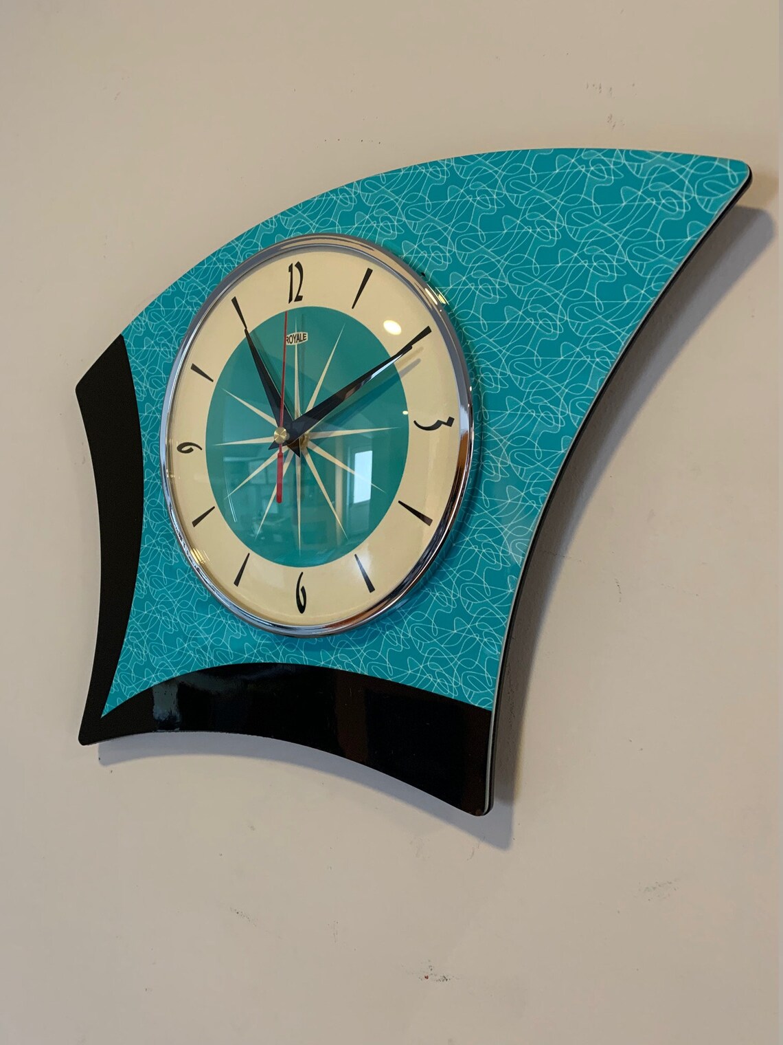 Colour Etched Asymmetric Formica Caravan Wall Clock from | Etsy