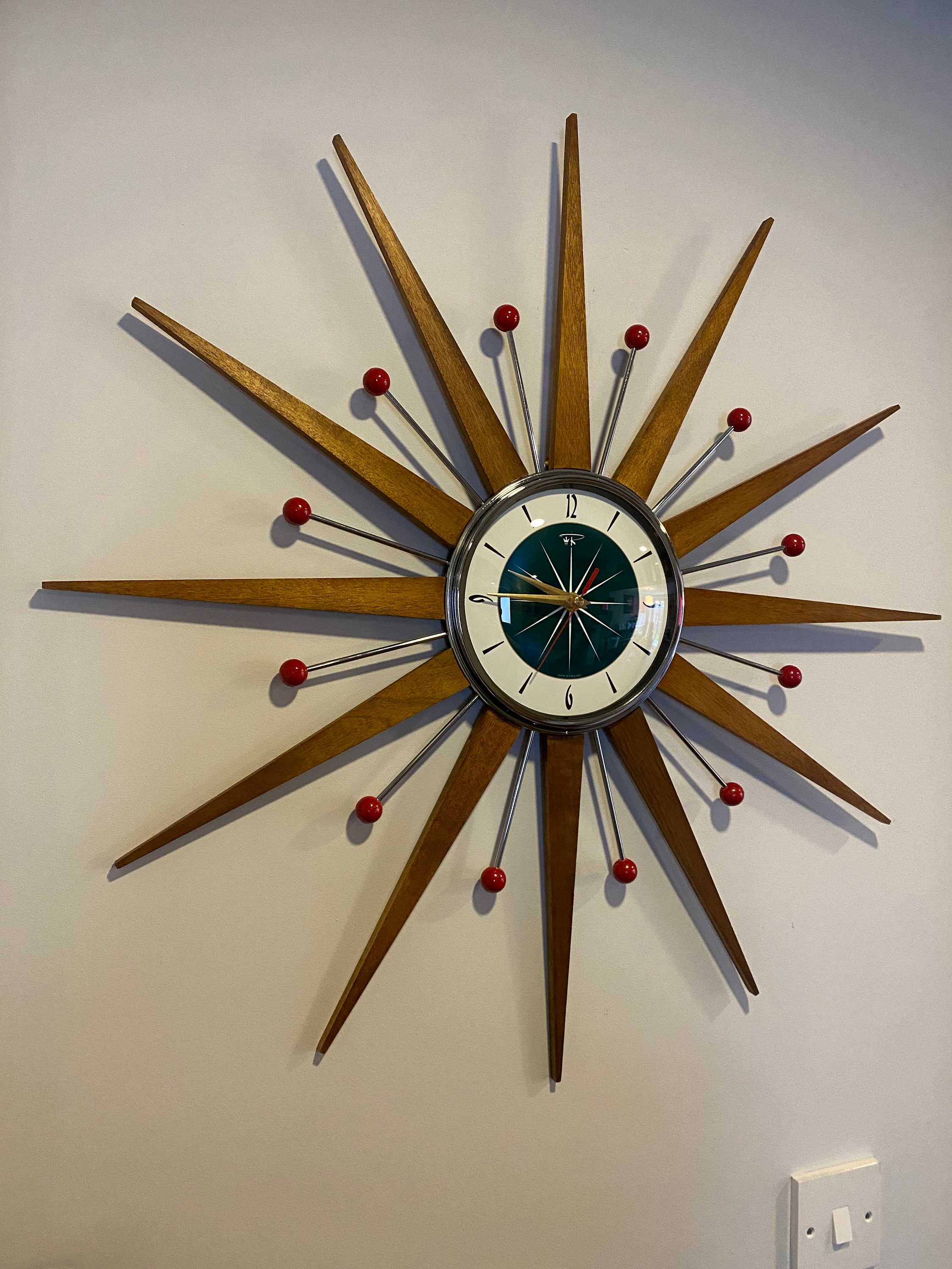 27 Inch Hand Made Mid Century Style Starburst Clock by Royale - Etsy UK