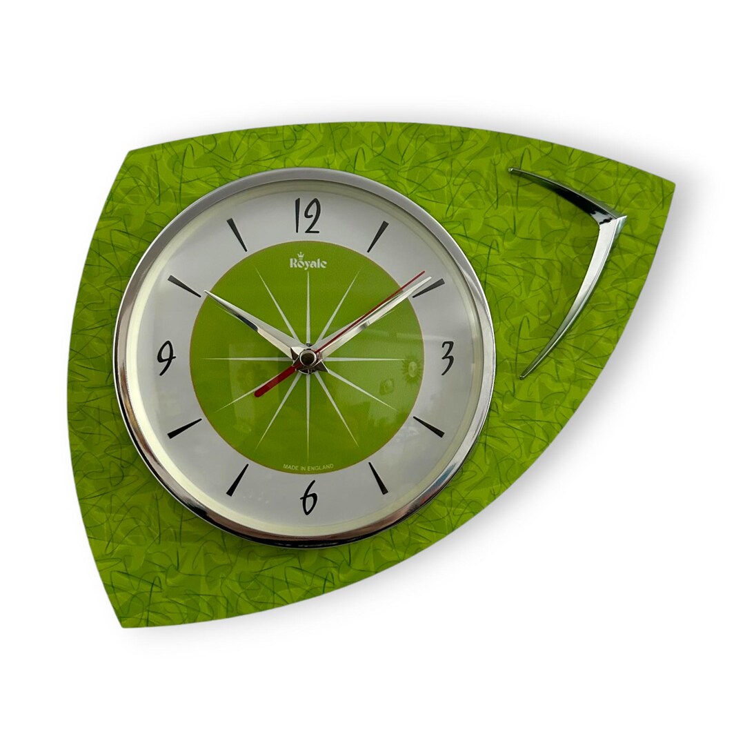 Mid Century Modern Atomic Retro Wall Clock the Vertex by Royale in ...