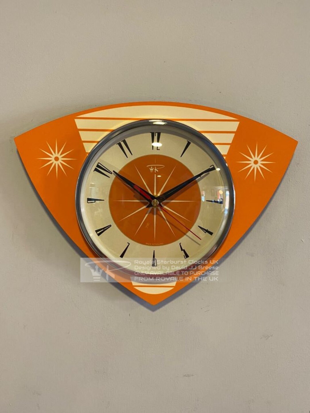 Colour Etched Trianguloid Laminate Caravan Wall Clock From Royale ...