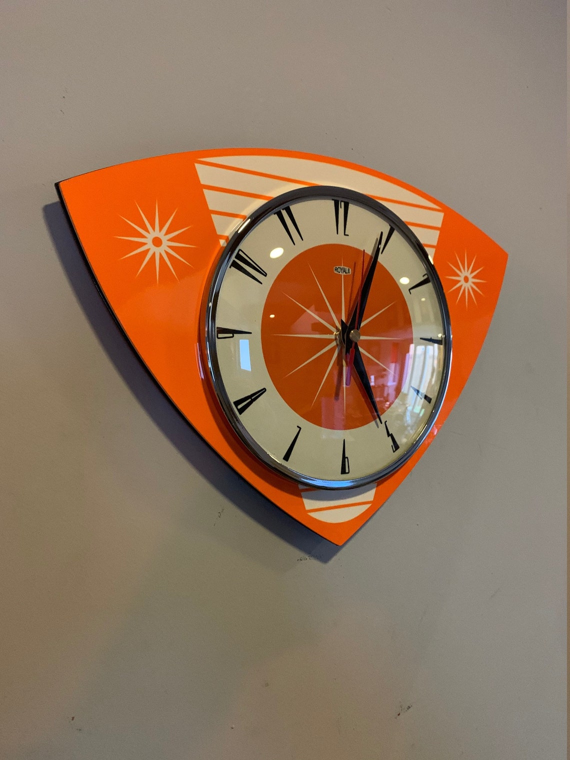 Colour Etched Trianguloid Lucite Formica Caravan Wall Clock - Etsy