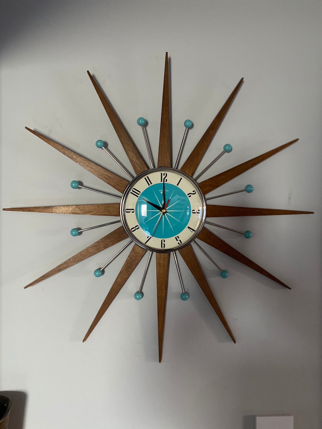 Top Selling Starburst Wall Clock by Royale Mid Century Modern Style ...