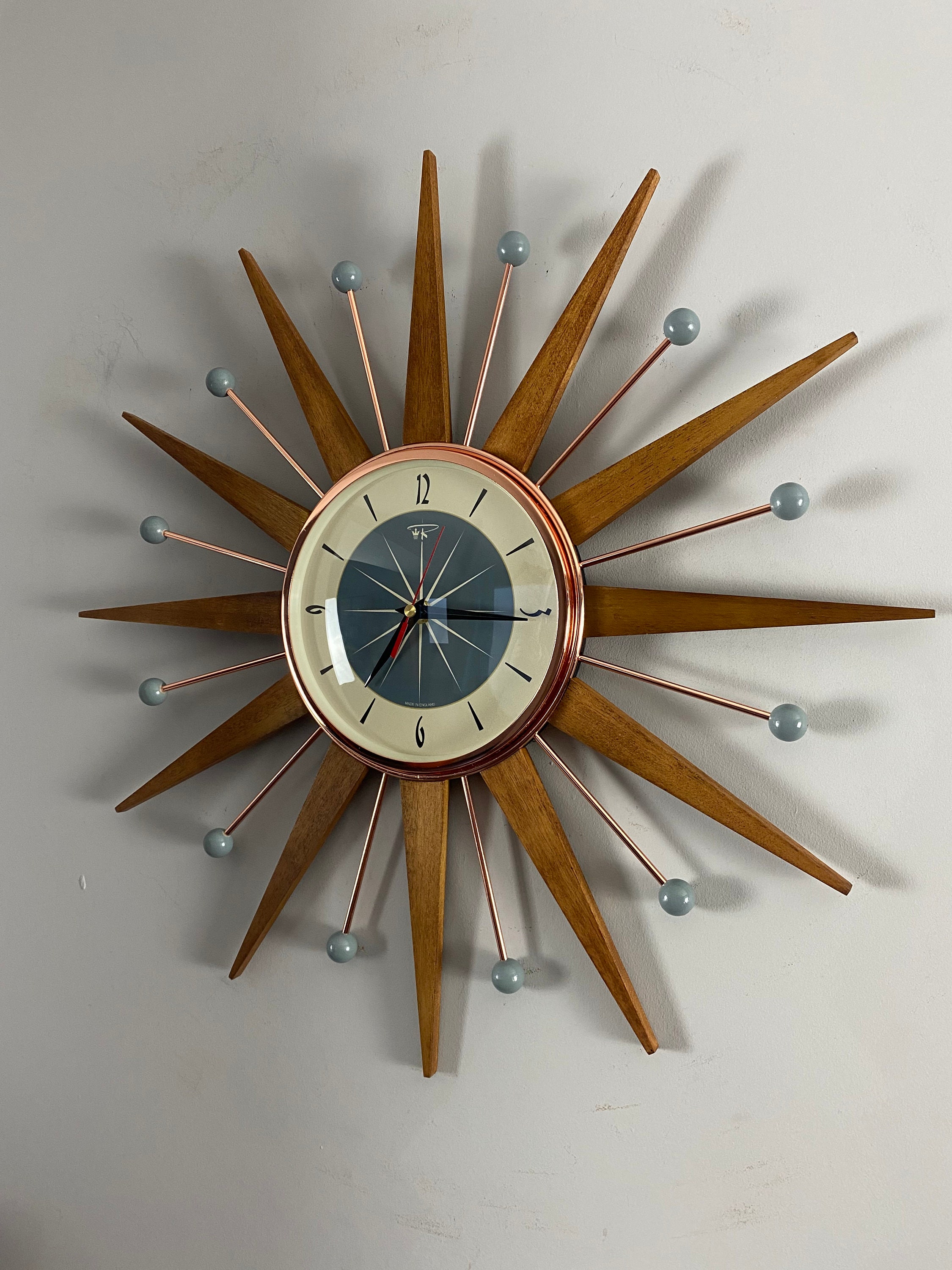 21 Hand Made Mid Century Style Starburst Clock by Royale | Etsy