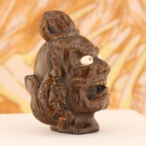 Antique Japanese Netsuke Japanese Monster Demon Face. Horror Netsuke ...
