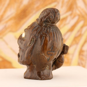 Antique Japanese netsuke Japanese monster demon face. Horror | Etsy