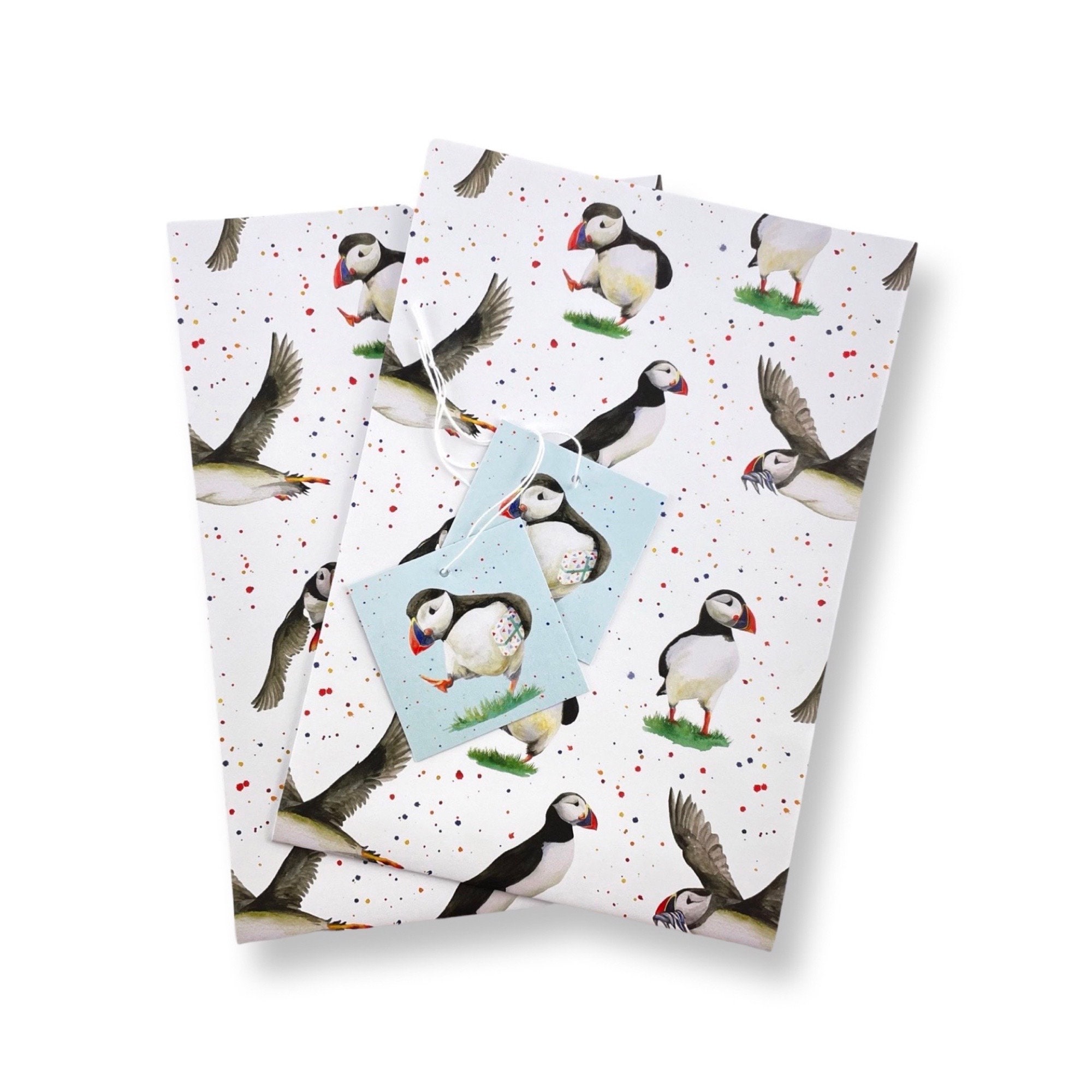Puffin 100% Recycled and Recyclable Gift Wrapping 2 Sheets - Etsy
