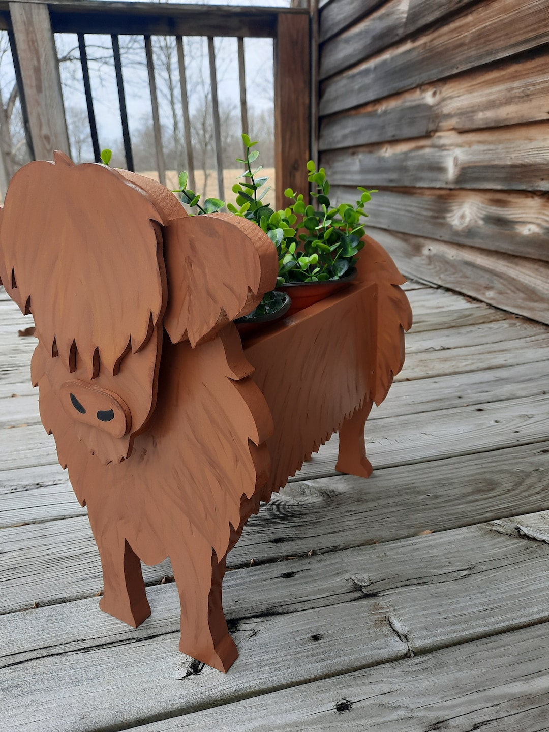 Wood Planter, Highland Cow, Fathers Day Gift, Birthday Gift, Gift for ...