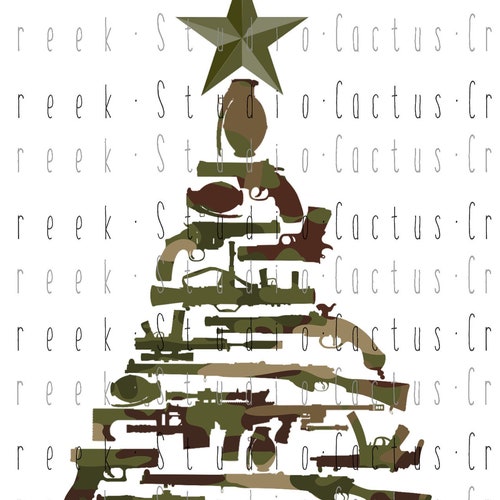 Gun Silhouette Christmas Tree PNG File Digital Download | Etsy
