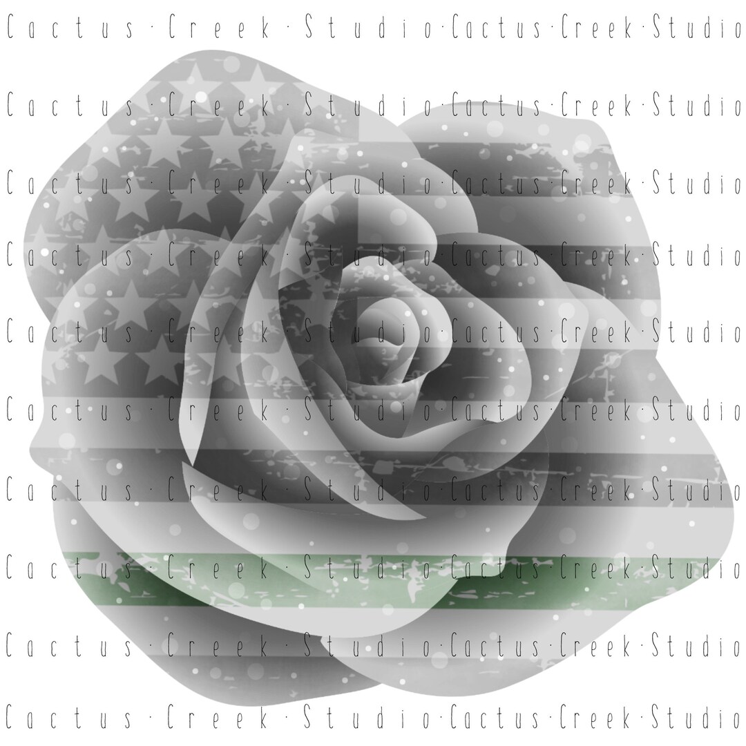 Thin Green Line Military Flag Rose | PNG File | Digital Download ...