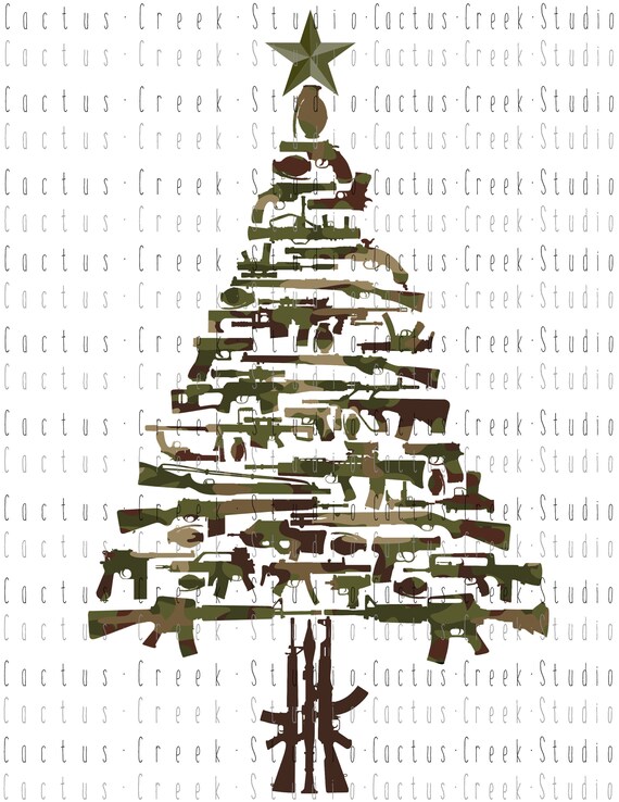 Gun Silhouette Christmas Tree PNG File Digital Download - Etsy Australia
