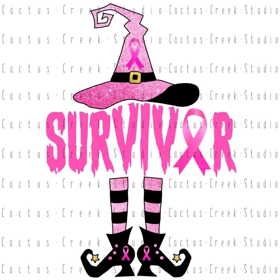 Breast Cancer Survivor Witch PNG File Digital Download | Etsy